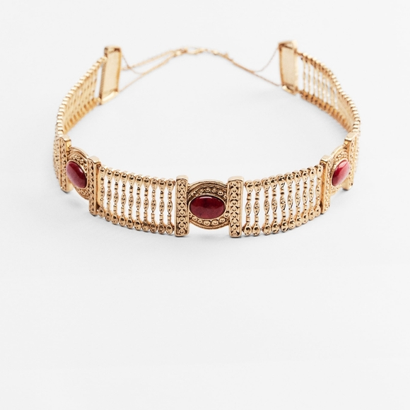 Zara | Accessories | Nwts Zara Stone Metal Belt | Poshmark